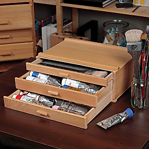 HG Art Concepts Artists Storage Chests - Premium Studio Organizer for Paint Tubes, Brushes, Pencils, Markers, & More! - 3 Drawer & 4 Drawer
