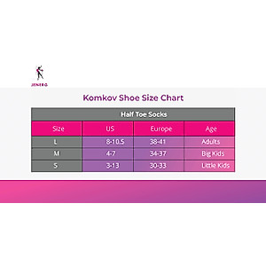 KOMKOV Half Shoe Socks - For Rhythmic Gymnastics, Dance, & Ballet - Comfortable Cotton & Nylon Material (large), Beige