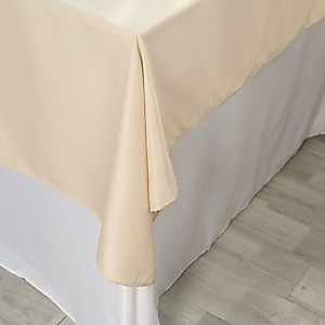 Tableclothsfactory 70" Square Linens Beige Wholesale Linens Polyester Square Linen Tablecloth for Wedding Banquet Party Restaurant