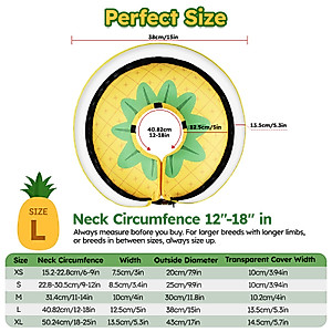 ipetstation Inflatable Dog Cone,Adjustable Comfy Alternative to Dog Donut Collar after Surgery, Dog Cone Collar for Small Medium Large Dogs with Removable Cover,Dual-Sided Pattern,Waterproof Fabric(L)