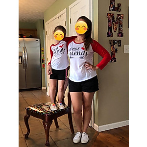 Mommy and Me Matching Outfits Family Matching Letter Print Long Sleeve T-Shirt Clothes Mother Daughter Blouse Tops(Red,Kid/XS(1-2T))