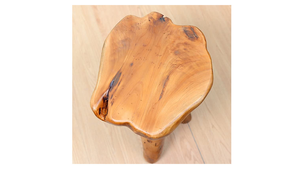 Brefhome Natural Edge Tree Stump Side Table - Real Wood