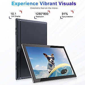 2024 Newest Android 13 Tablets, 2 in 1 Tablet 10 inch, Tablet with Keyboard，6 +64 GB+1TB Expand, 2.4G/5G Wi-Fi 6, BT 5.0,Dual Carema, Games，Google GMS(Black)