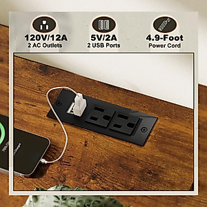 NASHZEN Dresser TV Stand with 10 Drawers, Dresser TV Stand with LED Lights & Power Outlets, Bedroom Makeup Dresser, Chest of Drawers up to 50'' Long TV, Wide Fabric Dresser with Shelf, Rustic Brown