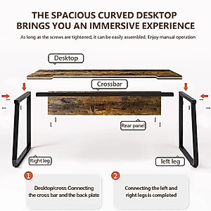 WXJHL Gaming Desk Computer Writing Table Student Art Modren Simple Style PC Wood Suitable for Home, Office.