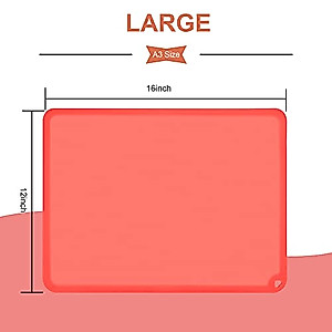 Silicone Placemats for Baby & Kids, Stain Resistant Non-Slip Toddler Food Mats Eating Table Mat with 2 Packs,Blue/Orange