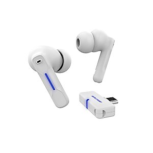 FEDIKER SW4 Wireless Earbuds for PC/Computer/Laptop - App Control - Dongle & Bluetooth - 30ms Low Latency - Headset with Mirophone for PC - Gaming Headset - Work Headphones - Headset for Work (White)