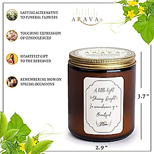 ARAVA in Loving Memory Candle | A Touching Sympathy Gift | Sympathy Gifts for Loss of Mom | Memorial Candle Bereavement Gift | Loss of Mother Sympathy Gifts