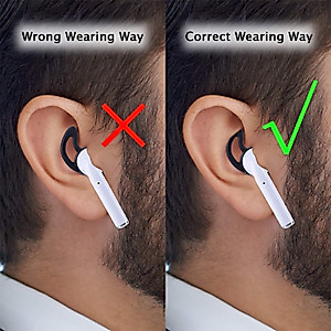 OneCut 5 Pairs Silicone Ear Tips Compatible for AirPods 1&2,Silicone Soft Anti-Slip Sport Earbud Tips, Anti-Drop Ear Hook Gel Headphones Earphones Protective Accessories Tips