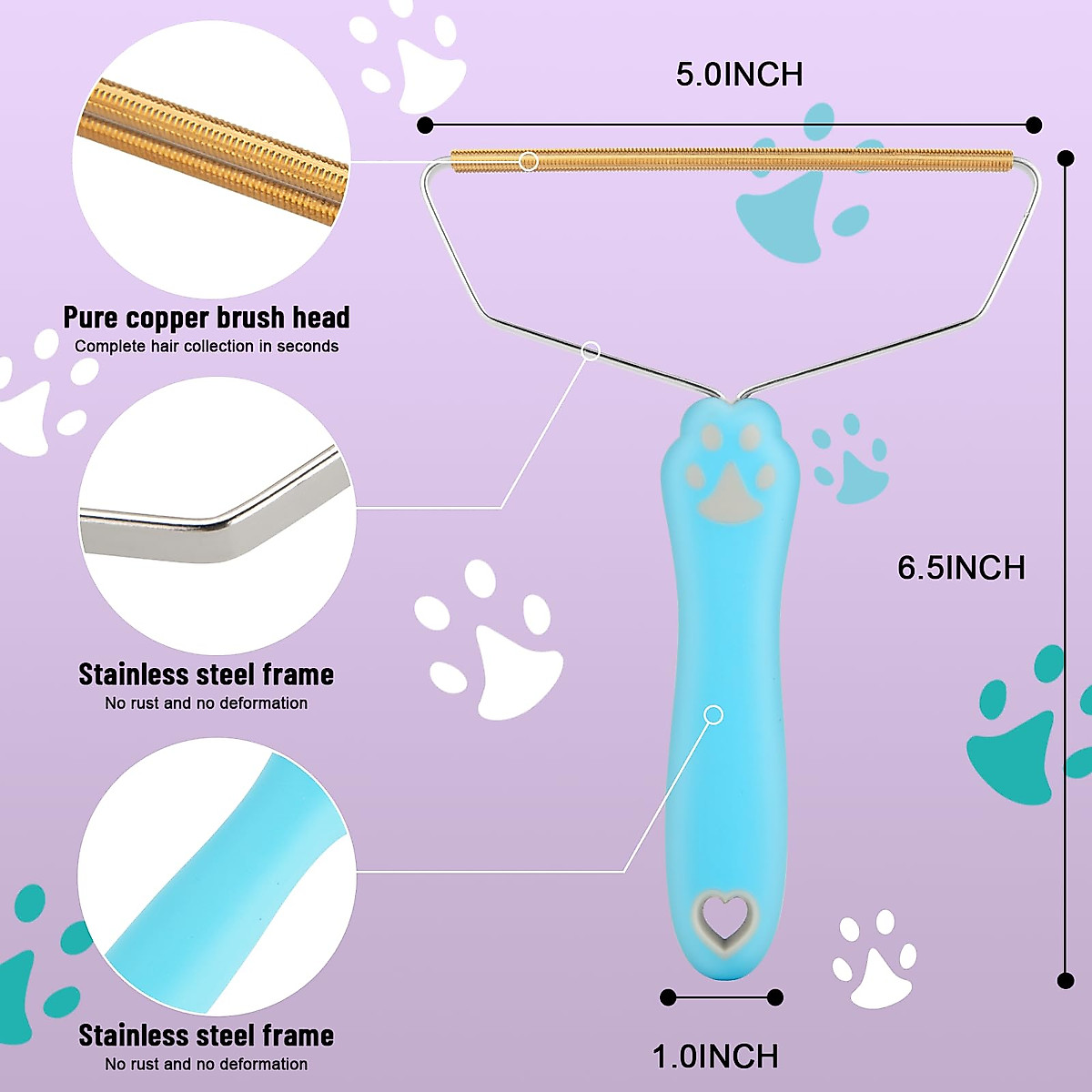 Qiguet Pet Hair Remover Dog Hair Remover - Cat Hair Remover Furniture,Carpet Rake,Pet Hair Removal Tool,Pet Hair Remover for Couch,Pet Towers,Floor Mats & Rugs - Unique Carpet Scraper & Fur Remover