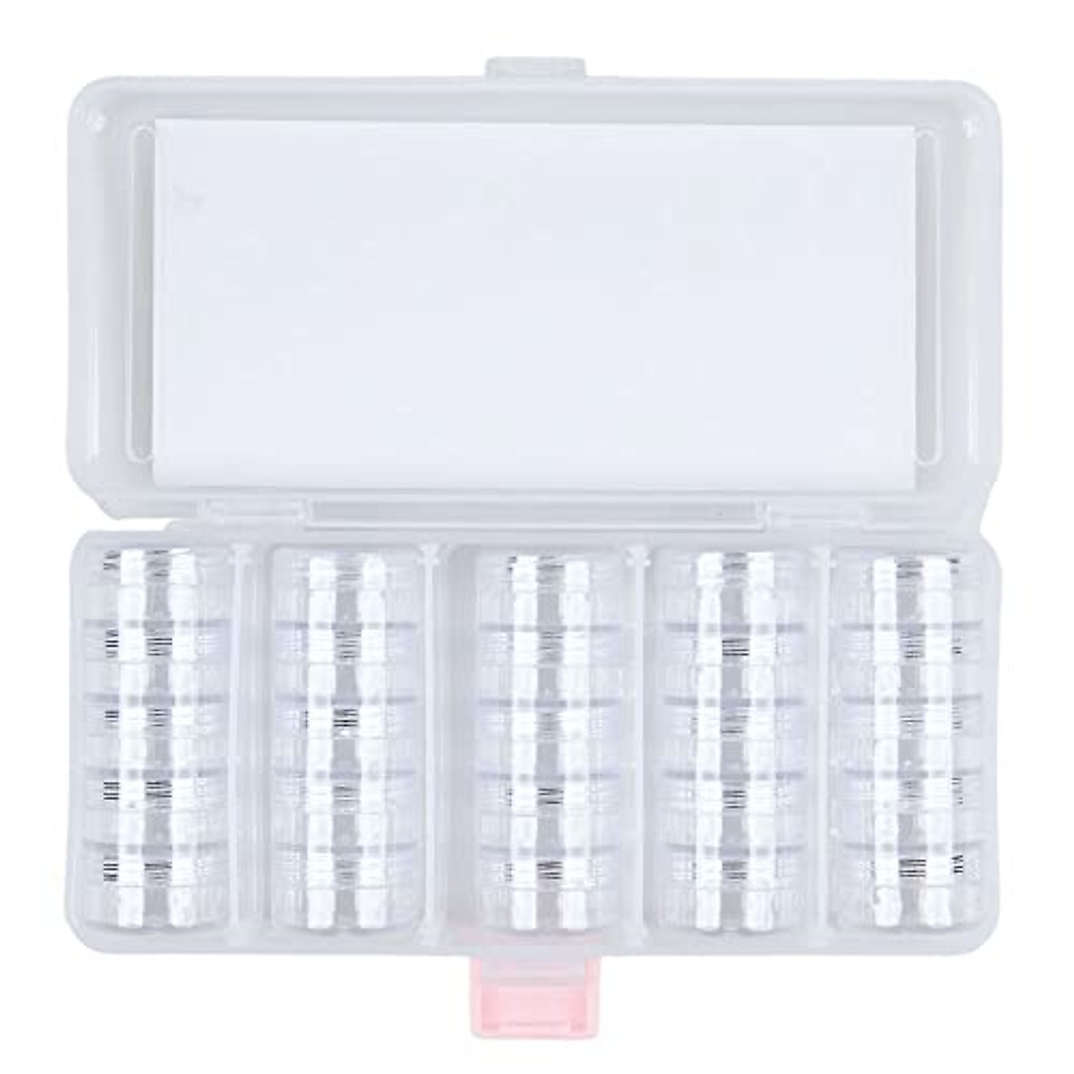 Craft County Clear Organizer Box with 5 Sets of Five Stackable Jars with Lid – 31 Pieces – Great for Diamond Art, Beads, Findings, Saving Space, and More!