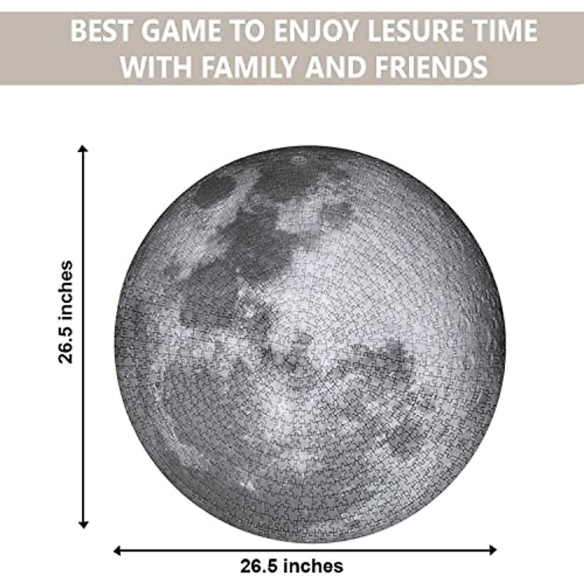 Round Jigsaw Puzzle Educational Game Moon Large 26 Inch 1000 Pieces