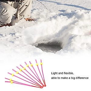 VGEBY Ice Fishing Rod Tip, 10Pcs Ice Fishing Spinning Rod ABS Mini Top Section Fishing Tackle Extension Pole for Winter Fishing Accessory (12cm)