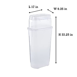 Rubbermaid Wrap N’ Craft, Plastic Storage Container for Wrapping Paper and Crafting Supplies, Fits Up to 20 Rolls of Standard 30” Wrapping Paper, Two Compartments, Slim Design, Clear Exterior