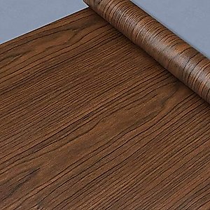 Yifely Brown Wood Grain Drawer Paper Self Adhesive Shelf Liner Slinding Door Night Stand Sticker 17.7 Inch by 9.8 Feet