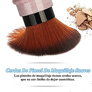 Makeup Brush for Blush, Powder, Foundation, Concealer Retractable Kabuki Cap with Recycled and Sustainable Materials Cruelty Free Synthetic Taklon Bristles Travel Cosmetic Brushes(Apricot)