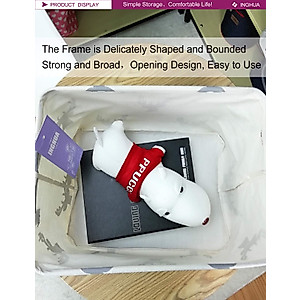 INGHUA Rectangular Storage Basket Fabric Organizer Bin for Toys,Books,Clothes,Gifts,Pets-Perfect for Home,Office,Nursery,Dorm,Shelf(Rec grey deer)