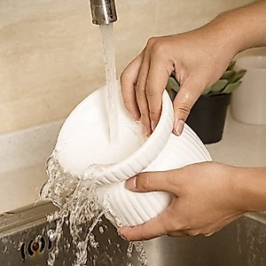 GOCESS Cat Food Bowls,Elevated-Cat Bowls for Food and Water,Ceramic Raised Cat Bowls for Indoor Cats and Small Dogs,Cat Dishes Set of 2,White