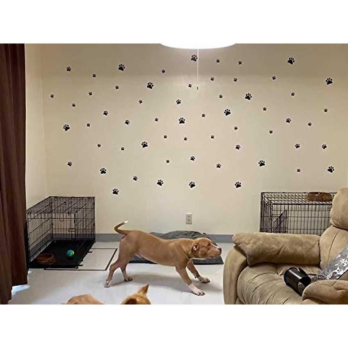 SITAKE 76 Pcs Dog Decor Stickers, 40 Pcs Dog Paw Print Stickers and 36 Pcs Dog Bones Stickers, Dog Decorations Wall Floor Windows Decal Stickers for Room, Teen Girl’s and Boy’s Room