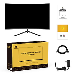 Z-Edge UG32F 32-inch Curved Gaming Monitor 16:9 1920x1080 200Hz Frameless LED Gaming Monitor, AMD Freesync Premium Display Port HDMI Built-in Speakers