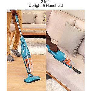 Deerma 2 in 1 Vacuum Cleaner, Handheld Lightweight Vacuum Cleaner with 13kpa Strong Suction Corded Upright Stick Vacuum for Hard Floor Car Pet Hair