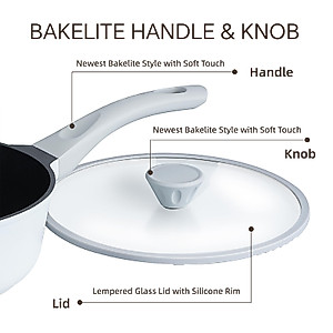 Procooking Sauce Pan with Lid, 2 QT Small Saucepan Milk Pot Nonstick, 2 Quart Soup Pot for Cook, Versatile for Induction and Gas Cooktops