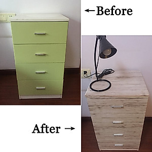 Yifely Light Brown Wood Grain Shelving Paper Self Adhesive Shelf Liner PVC Dresser Drawer Cabinet Sticker 17.7 Inch by 9.8 Feet