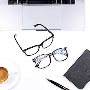 BONCAMOR Progressive Multifocus Reading Glasses Men Women 3 Pack Anti Blue Light Eyestrain Quality Computer Readers (3 Black, 1.50)