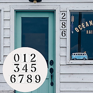 YEAJON 3 Inch Curb Stencil Kit 0-9 Address Number Stencil, 20Pcs Reusable 14 Mil Mylar Plastic Numbers Stencils for Painting on Road, Wall, Wood, Mailbox