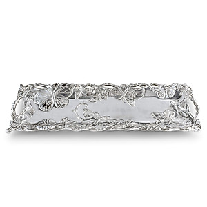 Arthur Court Designs Aluminum Butterfly Oblong Tray 18.5 inch x 6 inch