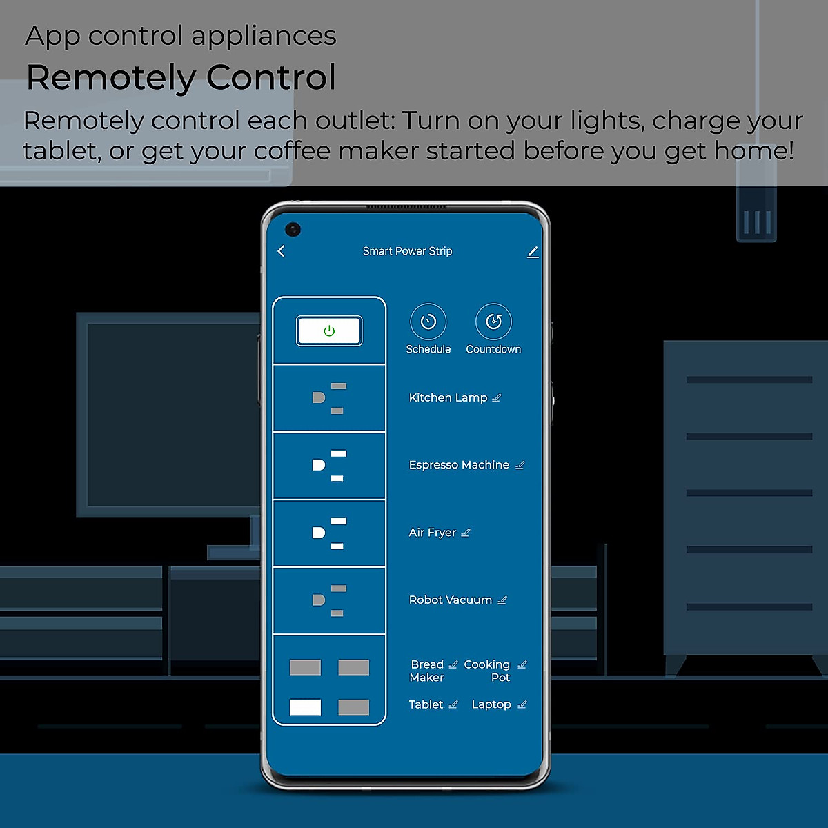 eco4life Wireless Smart Power Strip with Surge Protection, Compatible with Alexa, Google Home and Siri, no Hub Required, Controlled by eco4life app(4 Outlets, 4 USB Ports)