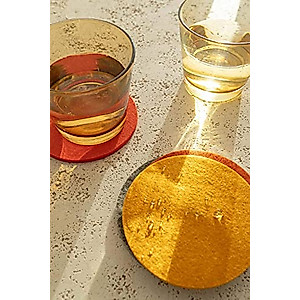 Graf Lantz Bierfilzl 100% Merino Wool Moisture Wicking, Absorbent Felt Coasters, Round, Multi-Color Set of 4, Flame