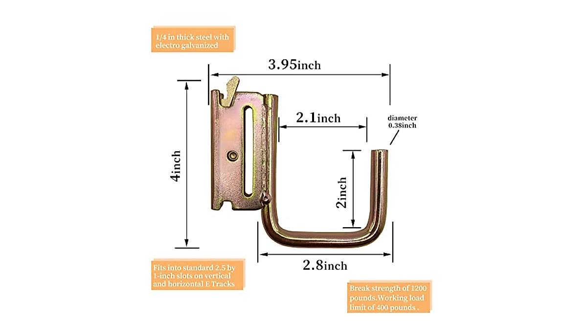 10 Pack E Track J Hook System - Heavy Duty & Versatile
