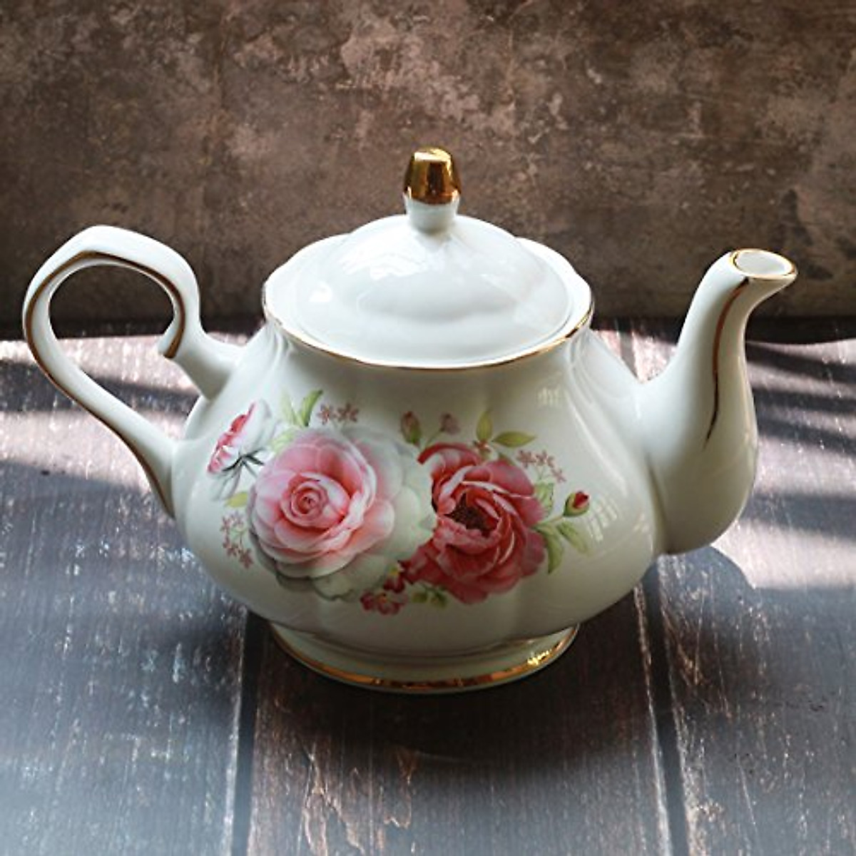 Jomop Teapot Handmade Ceramic Flowers (Rose)