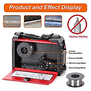 OPTICO MIG 135E Welder Machine, 110/120V IGBT Welding Machine, Gasless Flux Cored Welder, Automatic Wire Feed Welder with 40-100A for Beginner, DIY Home Portable Welding Machine Kit with Mask