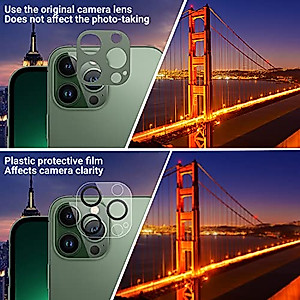 OTOFLY Designed for iPhone 13 Pro Max Camera Lens Protector, Designed for iPhone 13 Pro Camera Lens Protector, Aluminium Alloy Camera Shield, Original Photo Resolution, Case Friendly (Midnight Green)
