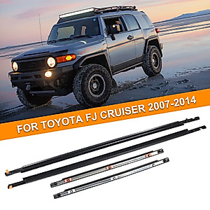 YZQPNB Weatherstrip Window Molding Trim Seal Belt Compatible with Toyota FJ Cruiser 2007-2014 Front Rear Left Driver & Right Passenger Side Door Outside Belt Black