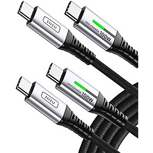 USB C Cable, INIU 100W PD 5A QC Fast Charging USB C to USB C Cable, Nylon Braided Type C Data Cord USB-C Phone Charger for Samsung S21 Note 10 iPad Pro MacBook Tablets LG Google etc.