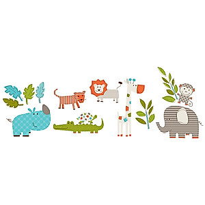 Wall Pops WPK0619 Lets Go On Safari Applique Wall Art Kit, Multicolor