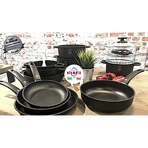 Olympia Supreme 10.2 x 10.2 Inch / 20 x 20 cm Non-Stick Die Cast Aluminum Grill Pan With Folding Handle