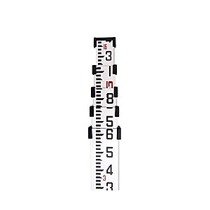 AdirPro 16-Foot Aluminum Grade Rod - 10ths, Dual Sided 5-Section Telescopic Leveling Rod – Bubble Level and Soft Carrying Case Included
