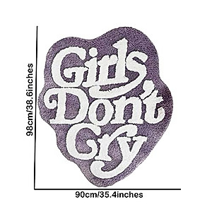 Girls Don't Cry Rug Faux Area Rug Heart Shaped Rug Carpet for Home Living Room Sofa Floor Bedroom