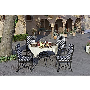 BOSSIMA Indoor Outdoor High Back Chair Cushions Replacement Patio Chair Seat Cushions Set of 2 (Black White Flower)