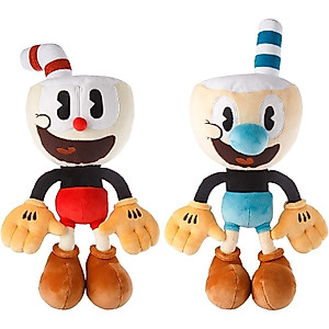 Cuphead & Mugman Bundle 15-Inch - Plush Toy -Super Soft & Huggable Stuffed Doll of The Popular Video Game Character for Kids & Fans of All Ages - Perfect for Collectors and Gamers –Officially Licensed
