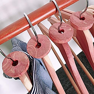 Omio Cedar Blocks for Clothes Storage - 54 Pcs 100% Aromatic Red Cedar Rings for Wardrobe Closets and Drawers, Cedar Wood Rings for Clothes Storage