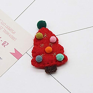 Xmas Pins Tree Brooch 2pcs Christmas Brooches Pins Wool Felt Christmas Tree Brooches Pins for Suit Shirt Sweater Random Color Diy Christmas Ornaments Diy Christmas Ornaments