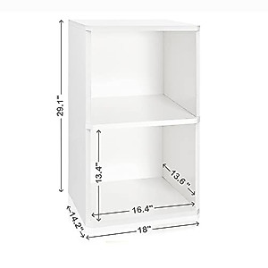 Way Basics Vinyl Record Storage - 2 Tier Book Shelf Turntable Stand (Fits 170 Albums)