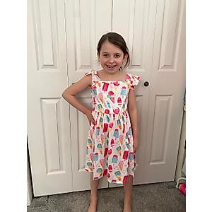 Girls Dresses Ice Cream Toddler Summer Dress White Flutter Sleeve Sundress School Party Outfits Kids Popsicle Tutu 3t / 2-3 Years