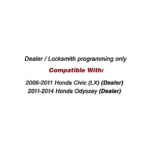 KeylessOption Remote Key Fob 3btn for Honda (N5F-S0084A)