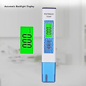 Water Quality Tester, Wide Test Range 4 in 1 TDS Meter Alloy Probe for Aquarium